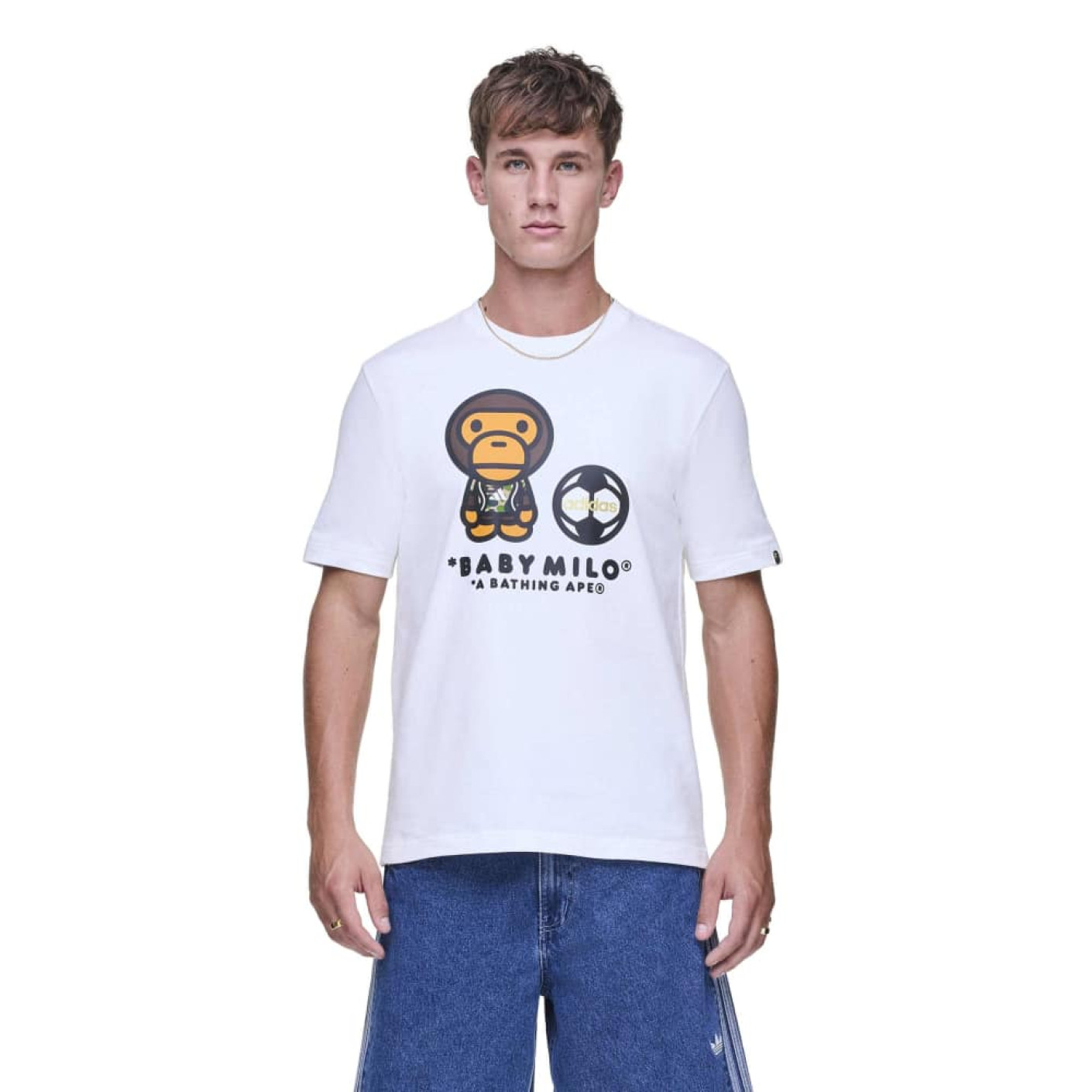 adidas x BAPE Milo T-Shirt Blanc - Voetbalshop.be